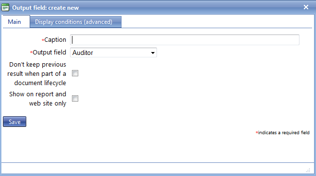 Item Type - Output field