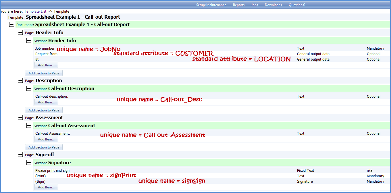 Create an Excel spreadsheet of the report