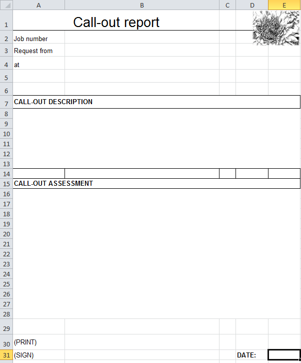 Create an Excel spreadsheet of the report