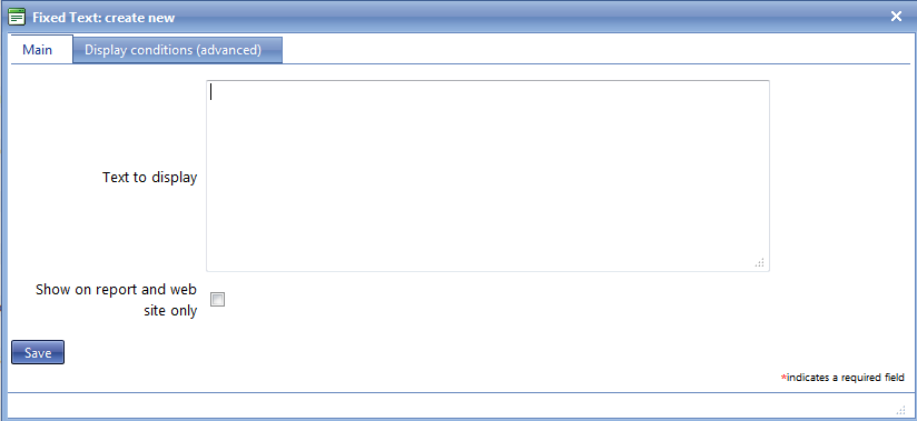 Item Type - Fixed text