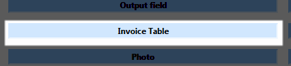 Item Type - Invoice table