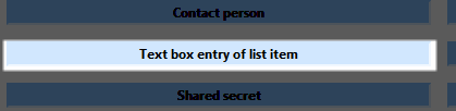 Item Type - Text box entry of list item