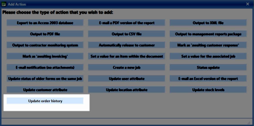 Update order history