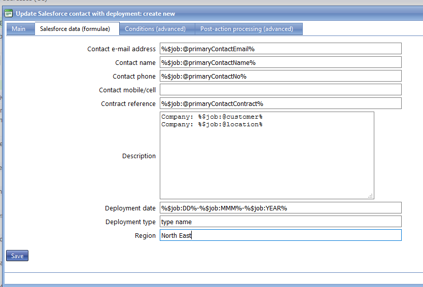 Update Salesforce contact with deployment